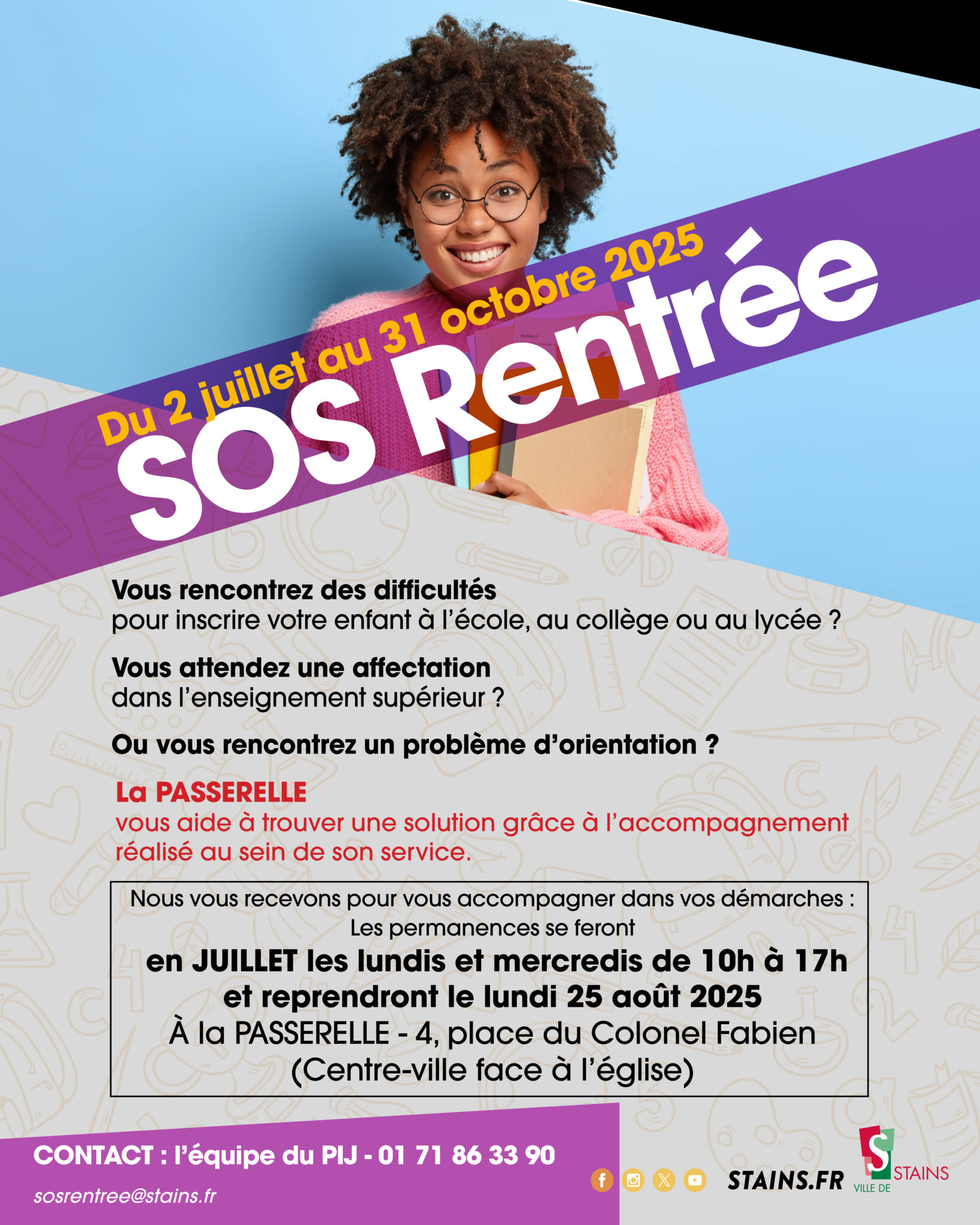 SOS rentrée - La passerelle accompagne les jeunes sans solution - Ville de Stains